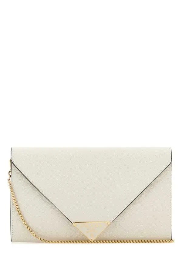 Prada Ivory Leather Mini Crossbody Bag - White