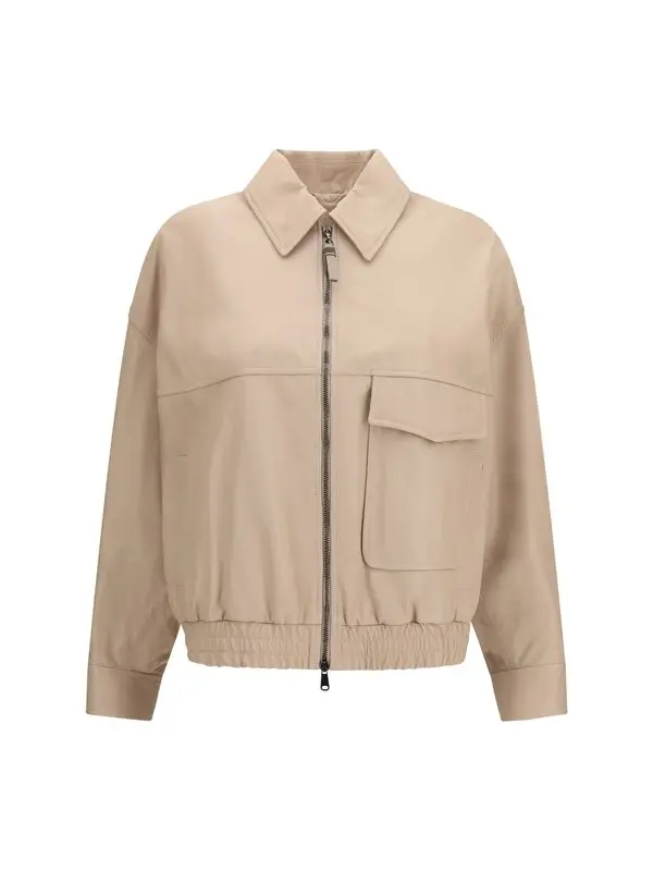 Brunello Cucinelli Leather Zip-up Jacket