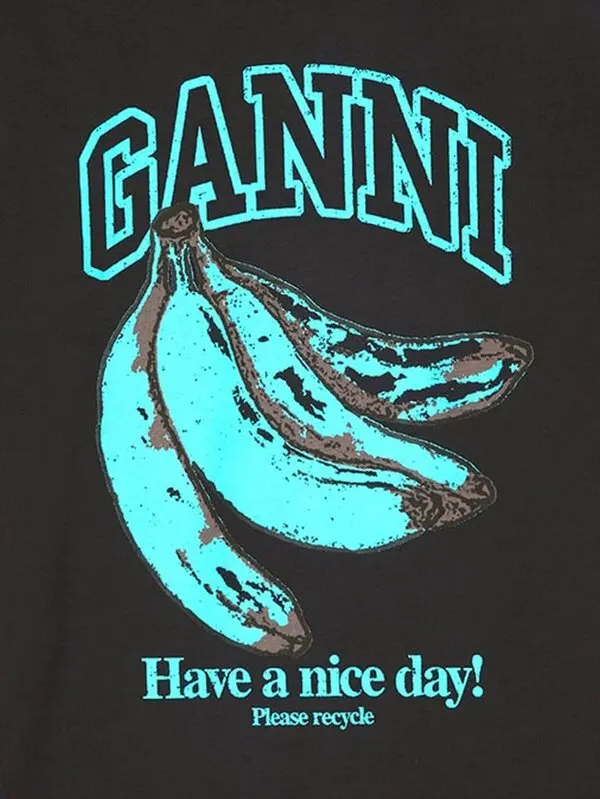 GANNI Graphic Print Cotton T-shirt - Multicolor