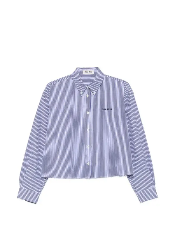 Miu Miu Vertical Stripe Cropped Shirt - Multicolor