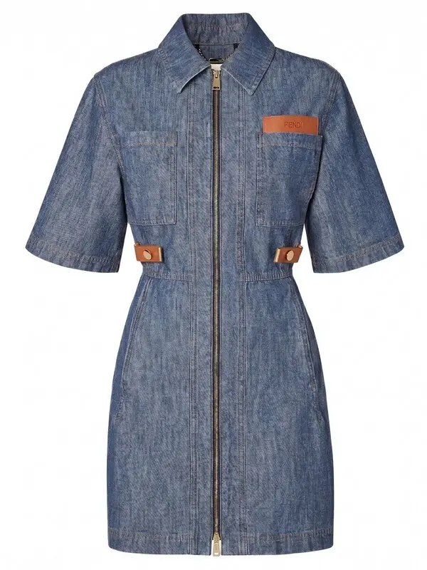 Fendi Chambray Denim Dress - Multicolor