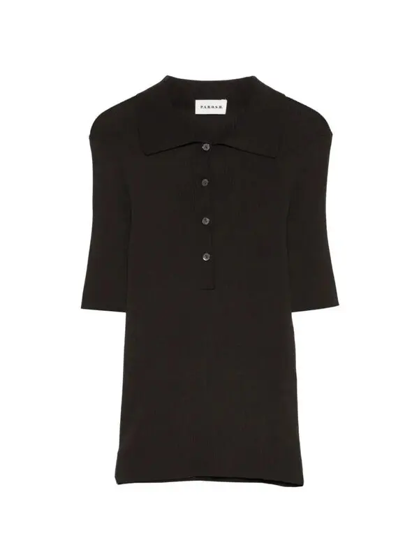 P.a.r.o.s.h Ribbed Polo Shirt With Collared Neckline