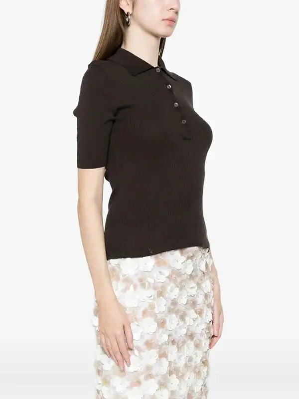 P.a.r.o.s.h Ribbed Polo Shirt With Collared Neckline