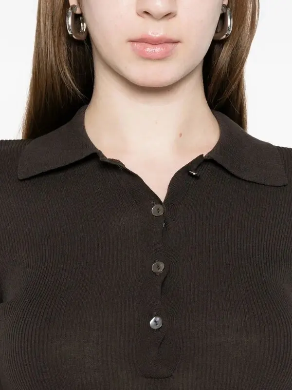 P.a.r.o.s.h Ribbed Polo Shirt With Collared Neckline