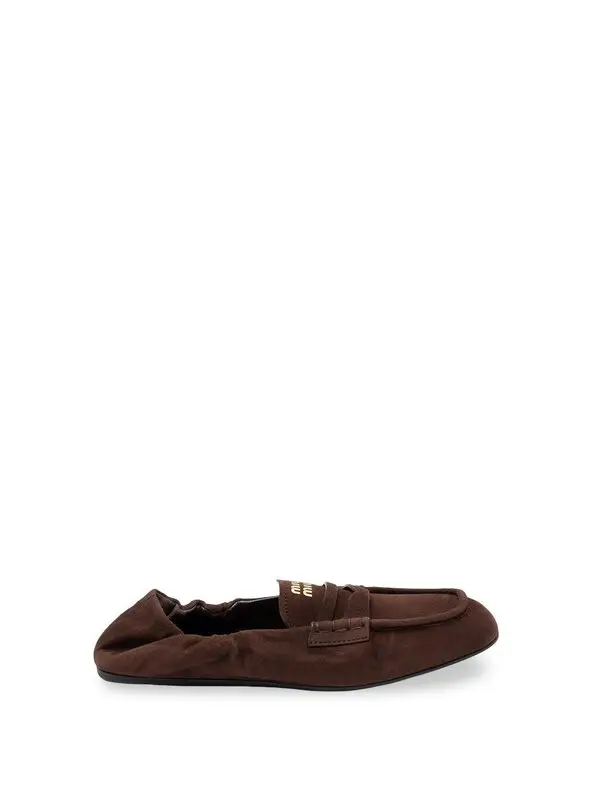 Miu Miu Ruched Suede Loafers - Multicolor