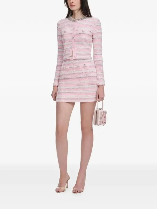 SELF-PORTRAIT Textured Knit Mini Skirt