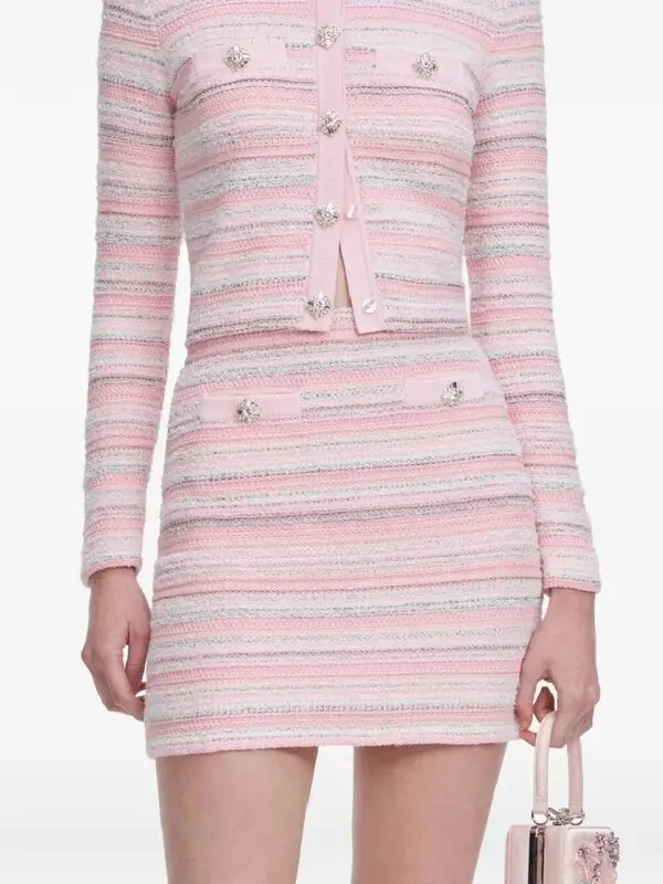 SELF-PORTRAIT Textured Knit Mini Skirt