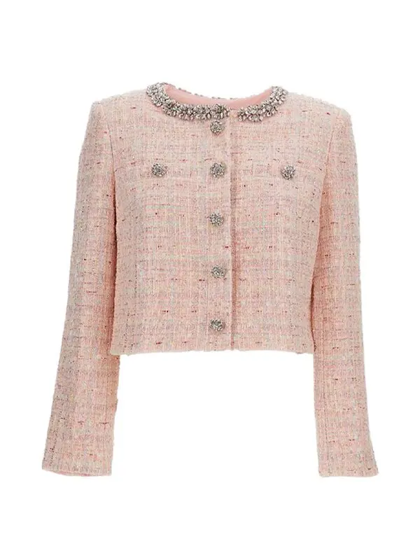 SELF-PORTRAIT Sequin Embellished Boucle Jacket