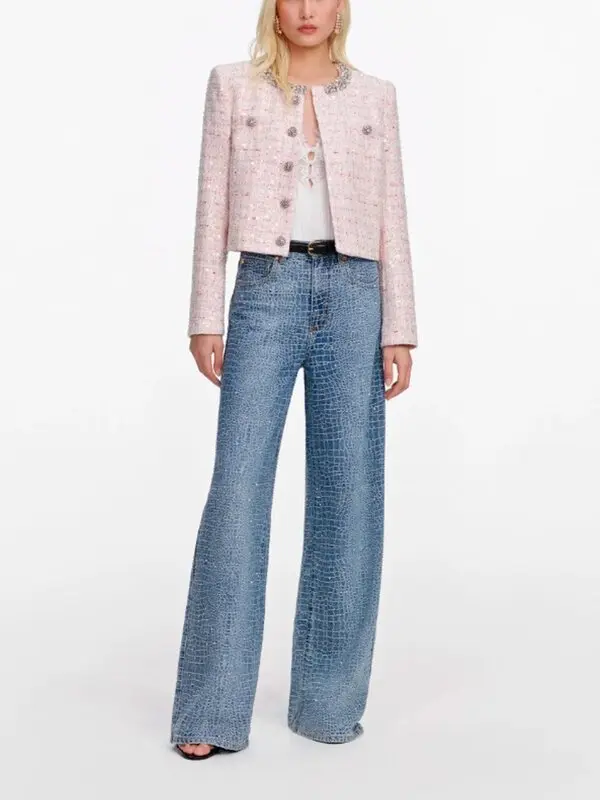 SELF-PORTRAIT Sequin Embellished Boucle Jacket