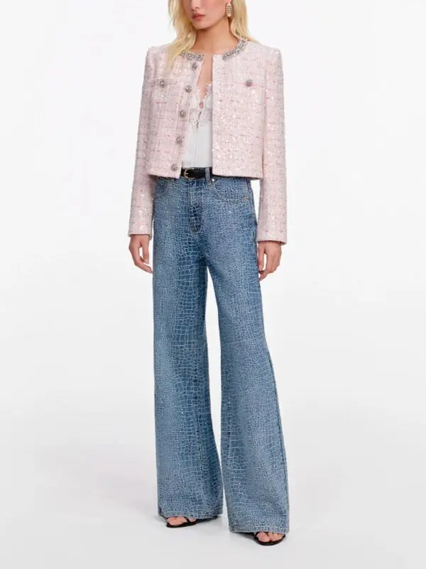 SELF-PORTRAIT Sequin Embellished Boucle Jacket