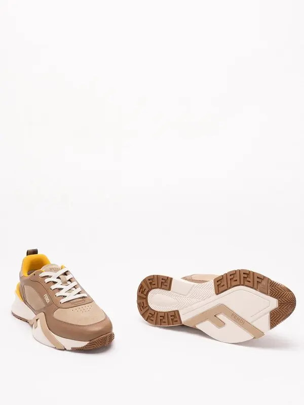Fendi Calf Leather Flow Sneakers - Multicolor