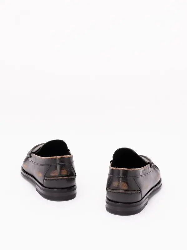 Prada Antiqued Leather Loafers - Multicolor