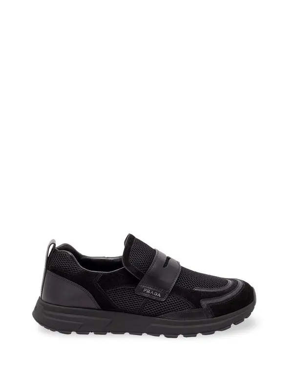 Prada Mesh And Leather Sneakers