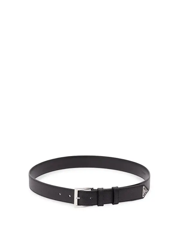 Prada Saffiano Leather Belt With Metal Buckle