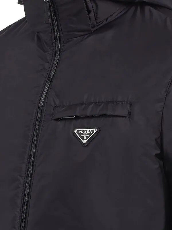 Prada Re-nylon Puffer Jacket With Hood - Multicolor