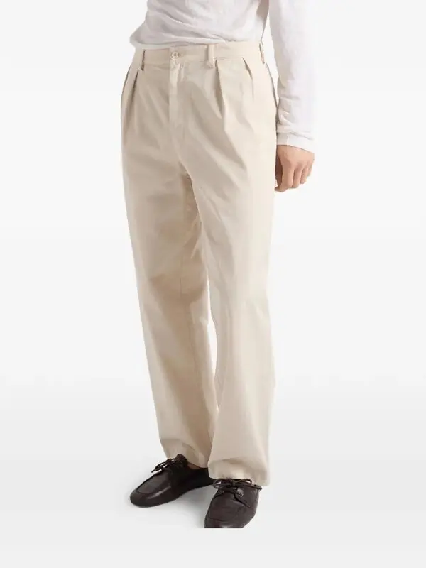 Prada Cotton Pleated Trousers - Multicolor