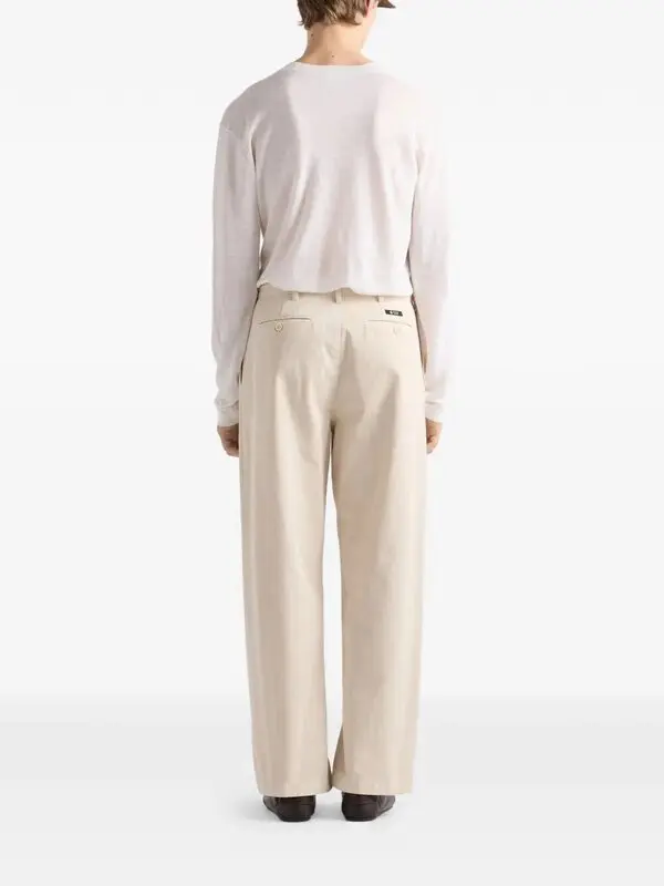 Prada Cotton Pleated Trousers - Multicolor