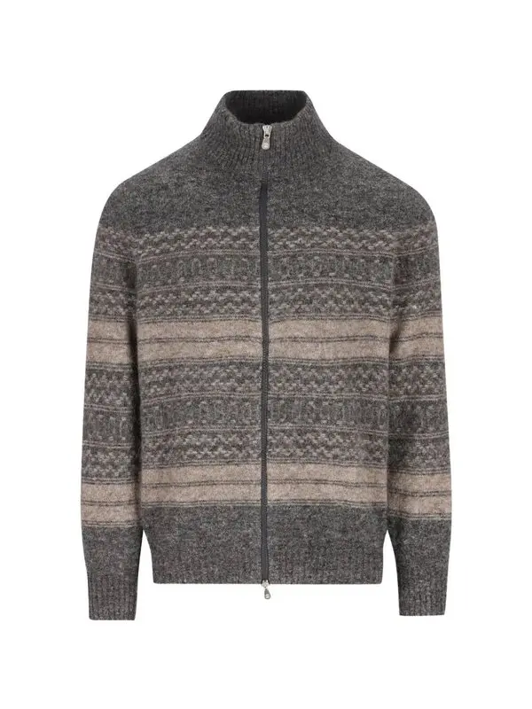 Brunello Cucinelli Alpaca Zip-up Cardigan - Multicolor