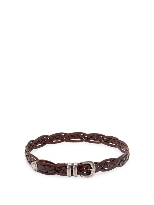 Brunello Cucinelli Braided Leather Belt With Detailed Buckle - Multicolor