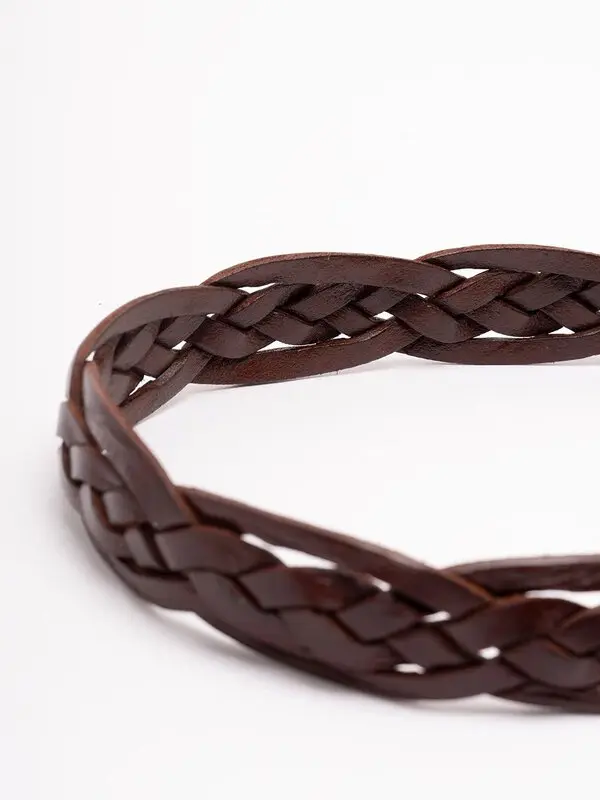Brunello Cucinelli Braided Leather Belt With Detailed Buckle - Multicolor