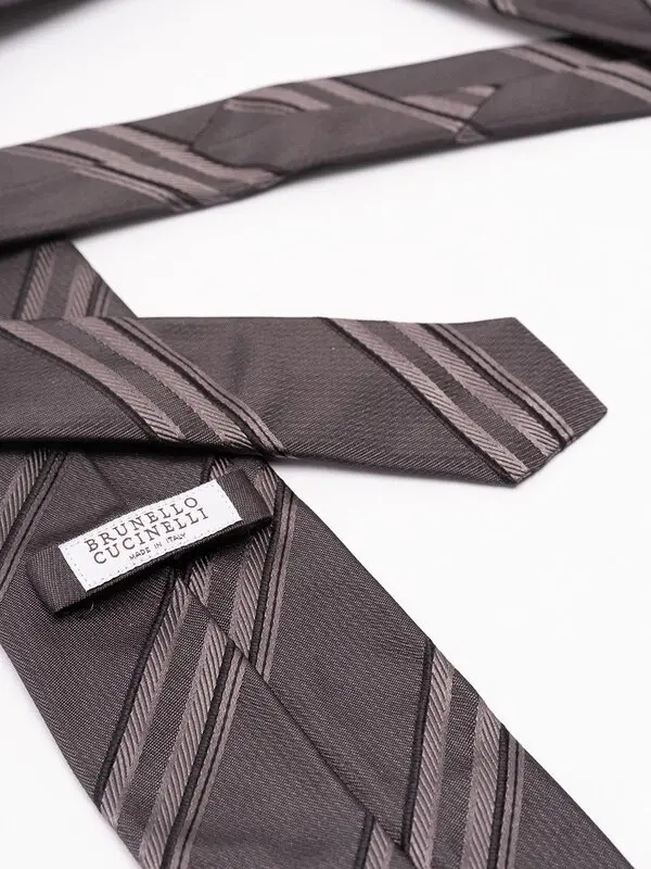 Brunello Cucinelli Silk Striped Neck Tie - Multicolor