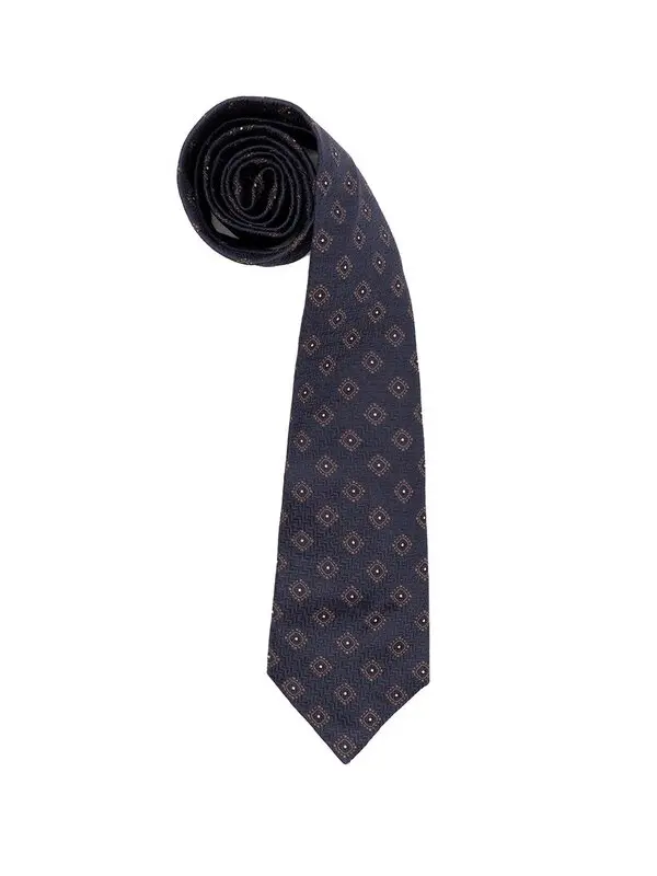 Brunello Cucinelli Silk Geometric Floral Neck Tie - Multicolor