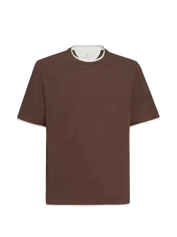 Brunello Cucinelli T-shirt With Faux-layering - Multicolor
