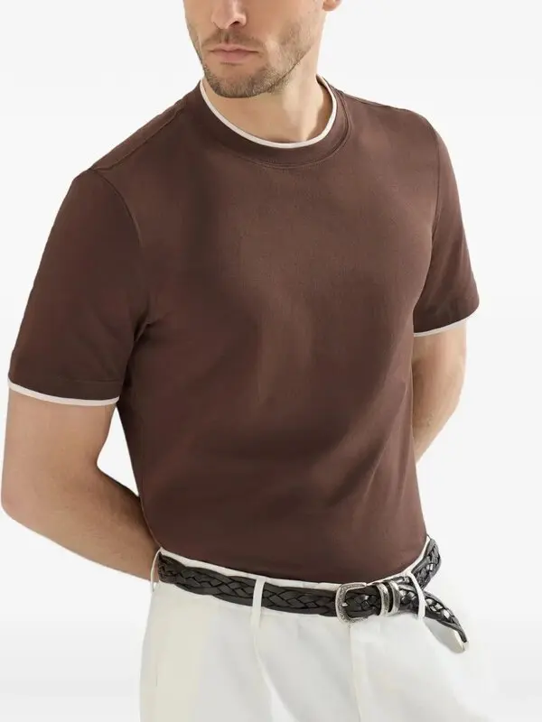 Brunello Cucinelli T-shirt With Faux-layering - Multicolor