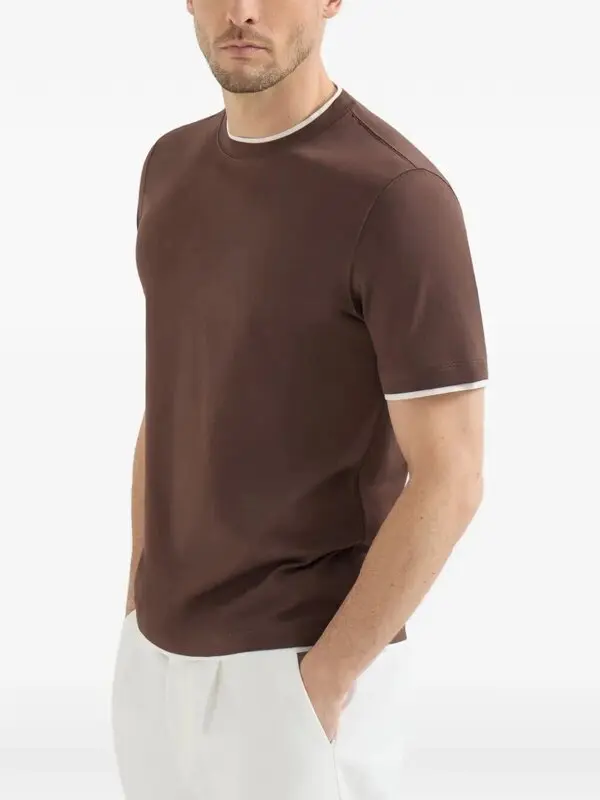 Brunello Cucinelli T-shirt With Faux-layering - Multicolor