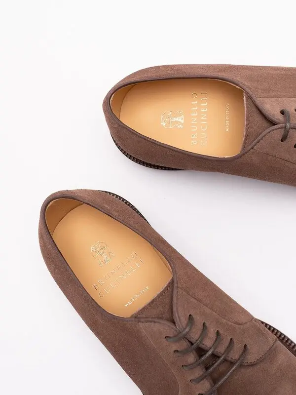 Brunello Cucinelli Calf Leather Lace-up Derby Shoes - Multicolor