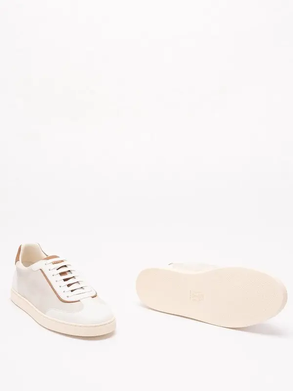 Brunello Cucinelli Calf Leather Lace Up Sneakers