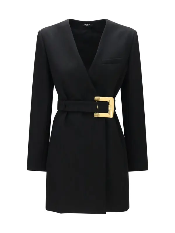 Balmain Grain De Poudre Blazer With Belt