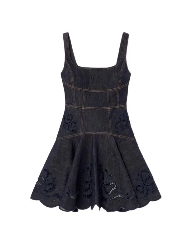 SELF-PORTRAIT Sleeveless Knit Mini Dress With Bow Detail - Multicolor