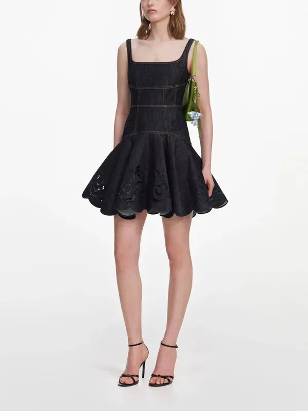 SELF-PORTRAIT Sleeveless Knit Mini Dress With Bow Detail