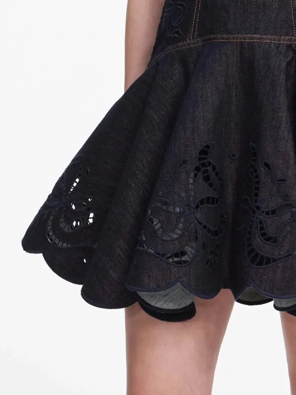 SELF-PORTRAIT Sleeveless Knit Mini Dress With Bow Detail