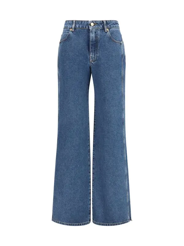 Balmain Straight Wide-leg Jeans In Dark Wash Denim