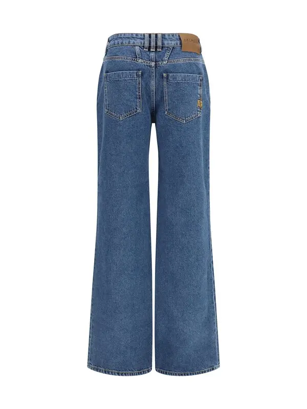 Balmain Straight Wide-leg Jeans In Dark Wash Denim