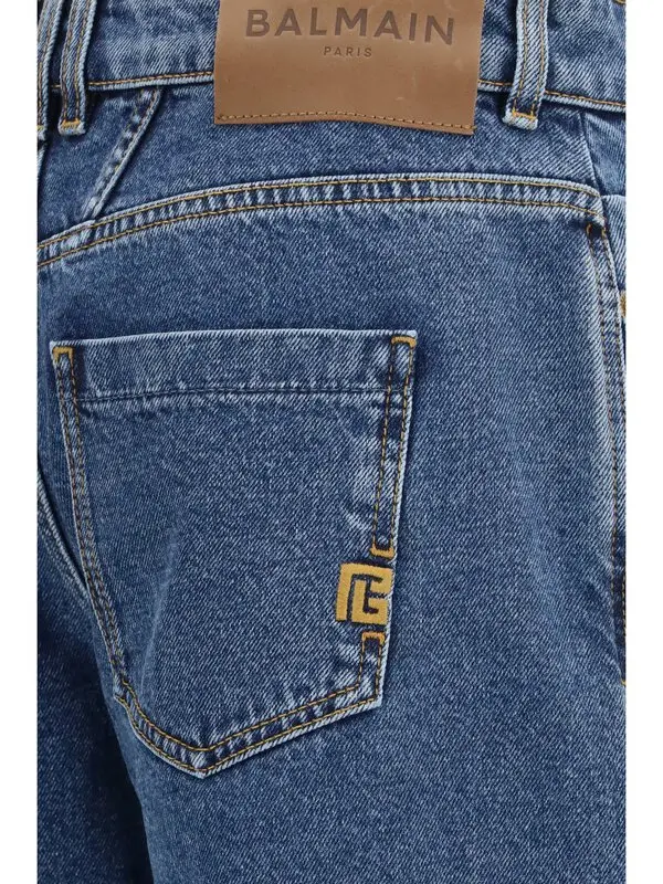 Balmain Straight Wide-leg Jeans In Dark Wash Denim