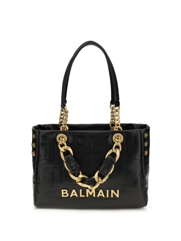 Balmain Small Cabas 1945 Tote Bag - Black