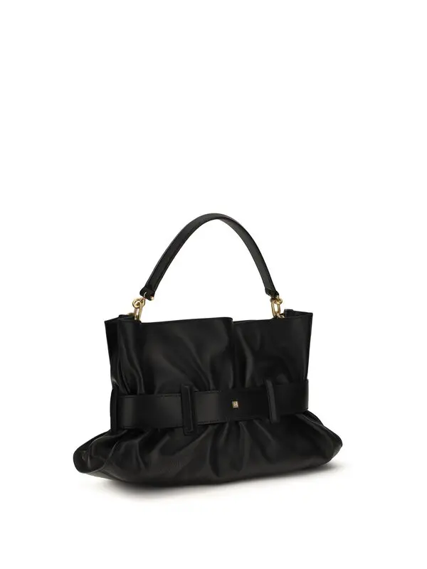 Balmain Medium Anthem Handbag With Buckle Detail - Black
