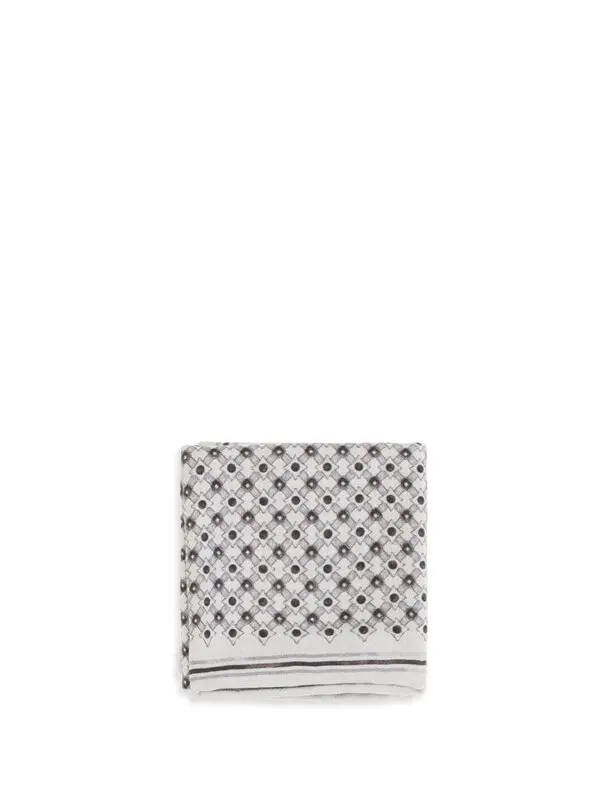 Brunello Cucinelli Silk Geometric Pattern Pochette - Gray