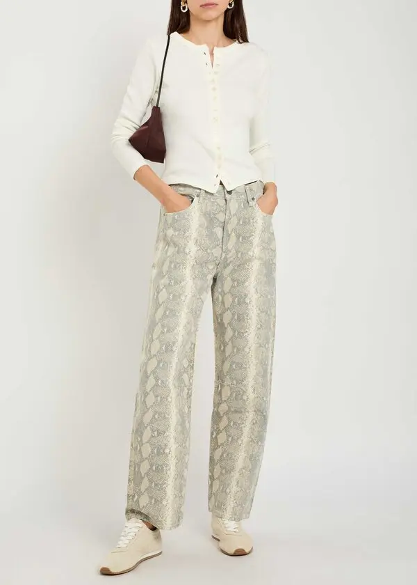 Citizens Of Humanity Miro Python-print Barrel-leg Jeans