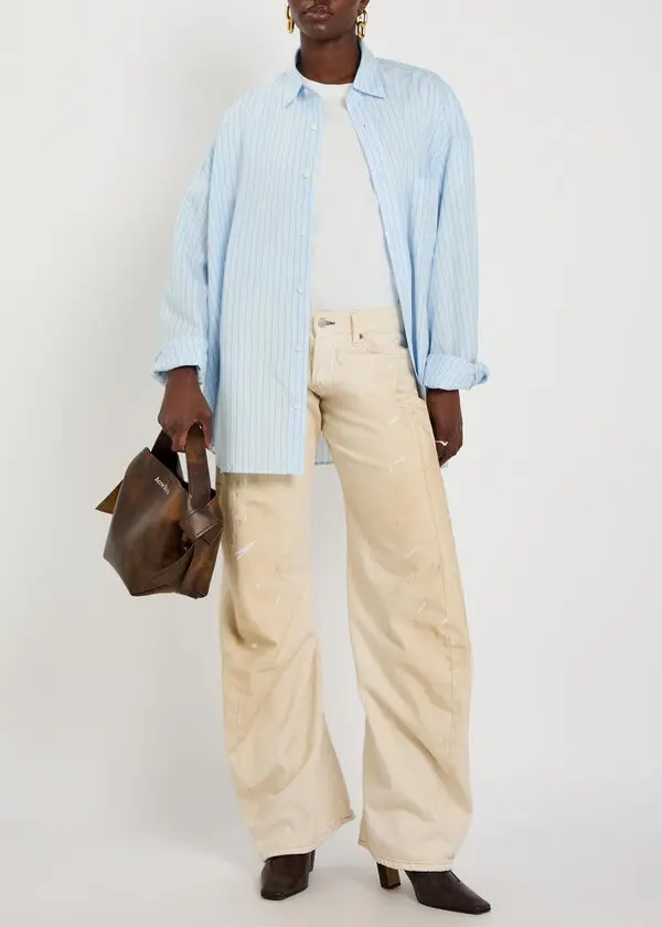 Acne Studios 2006f Paint-splatter Curved Wide-leg Jeans