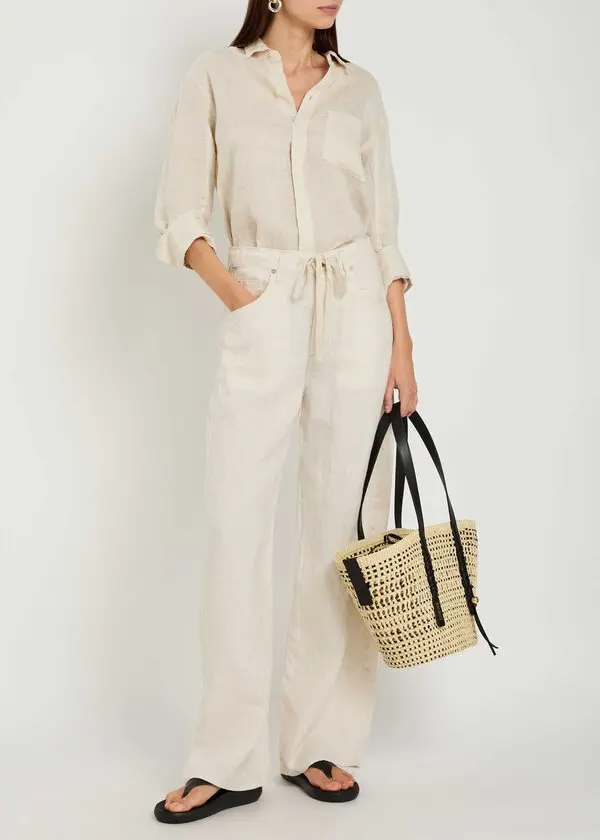 Citizens Of Humanity Brynn Drawstring Linen Trousers - Beige