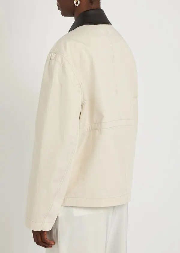 LEMAIRE Leather-collar Cotton Jacket