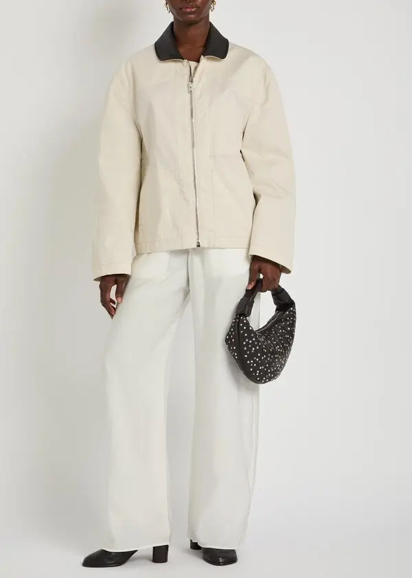 LEMAIRE Leather-collar Cotton Jacket