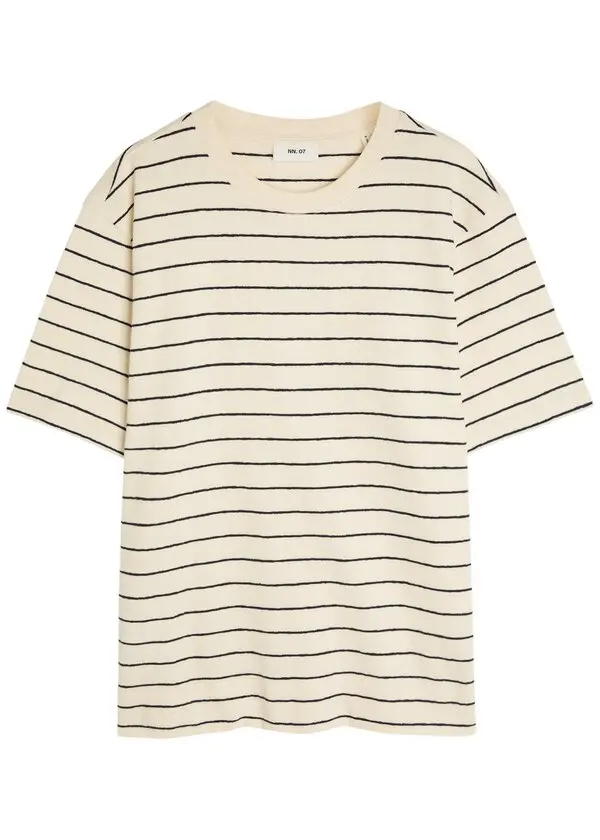 Nn07 Pedro Striped-knit Cotton T-shirt