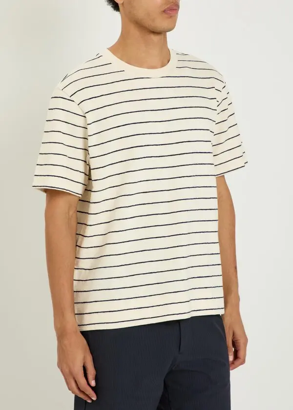 Nn07 Pedro Striped-knit Cotton T-shirt