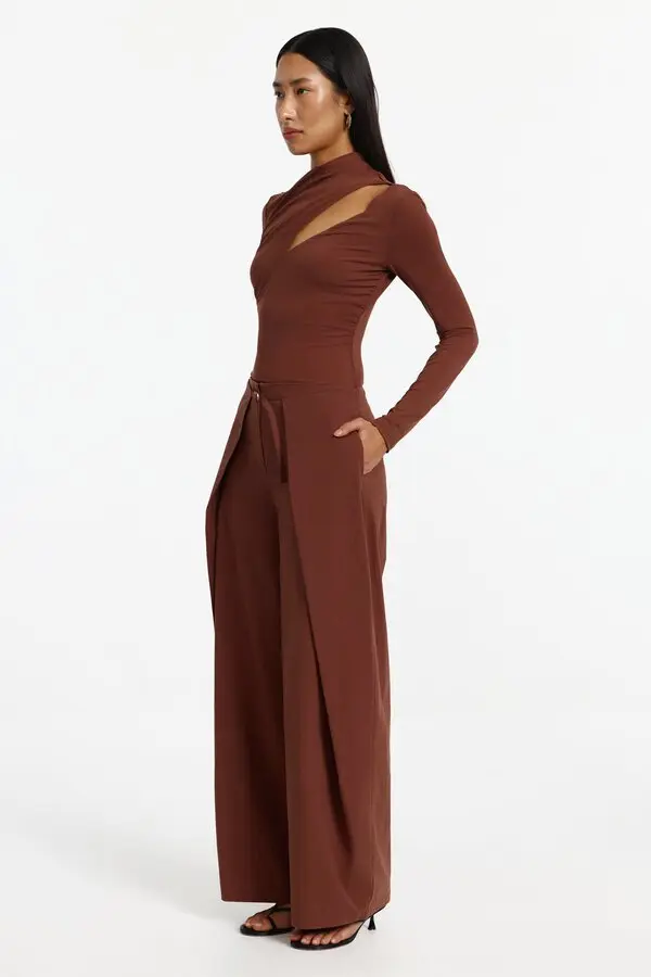 Significant Other Orlyn Asymmetrical Cut-out Long Sleeve Top