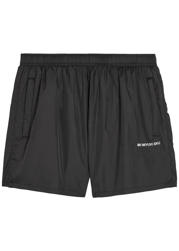 MKI MIYUKI ZOKU Logo Embroidered Swim Shorts - Black